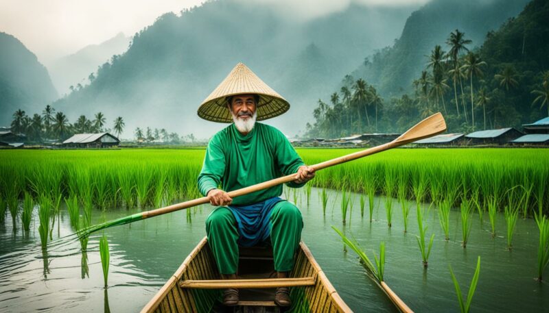 Traditional rice farming in Vietnam